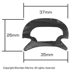 Boat Rubbing Strake Rubber 35mm Channel Insert - Sheridan Marine