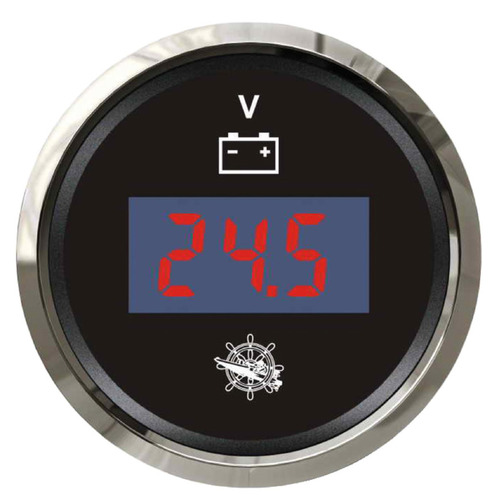 Digital Voltmeter Gauge with Stainless Steel Bezel - Sheridan Marine