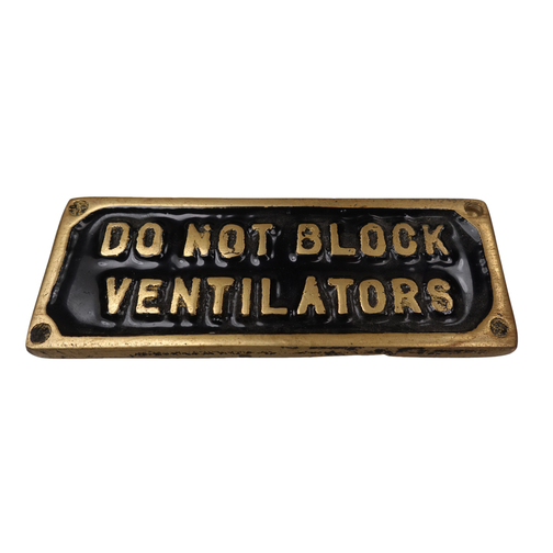 Rectangular Brass Do Not Obstruct Ventilator Plaque - Sheridan Marine