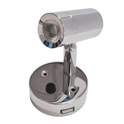 Nano LED Cylinder Spotlight with USB Socket - Sheridan Marine