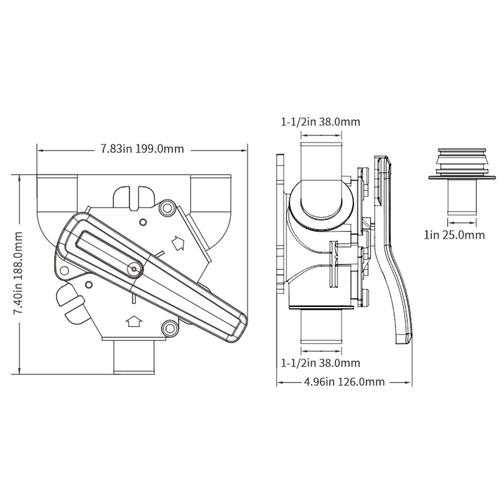Seaflo Y-Valve Toilet Waste Diverter Valve - Sheridan Marine
