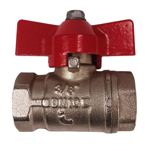 Brass Female Socket Red Tee Handle Ball Valves - Sheridan Marine